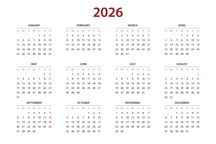 2026 Calendar Vector Images (over 4,300)
