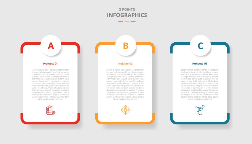 3 points template comparison concept Royalty Free Vector
