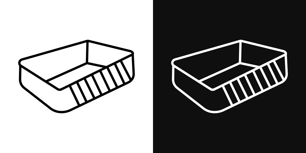 Aluminum foil food container icon set Royalty Free Vector