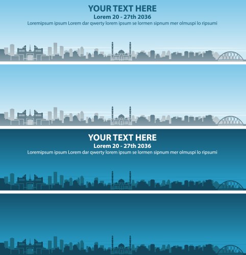 Nur-sultan beautiful skyline scenery banner Vector Image