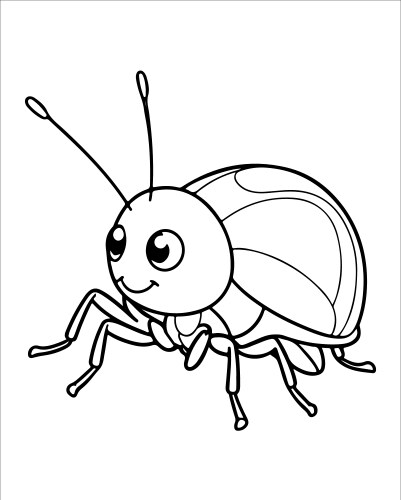 Bug coloring pages for kids printable insect art Vector Image