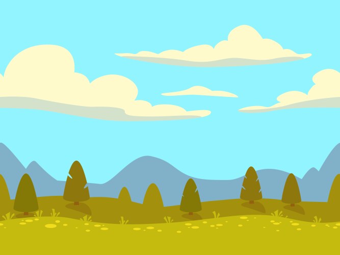 Seamless cartoon fantasy landscape Royalty Free Vector Image
