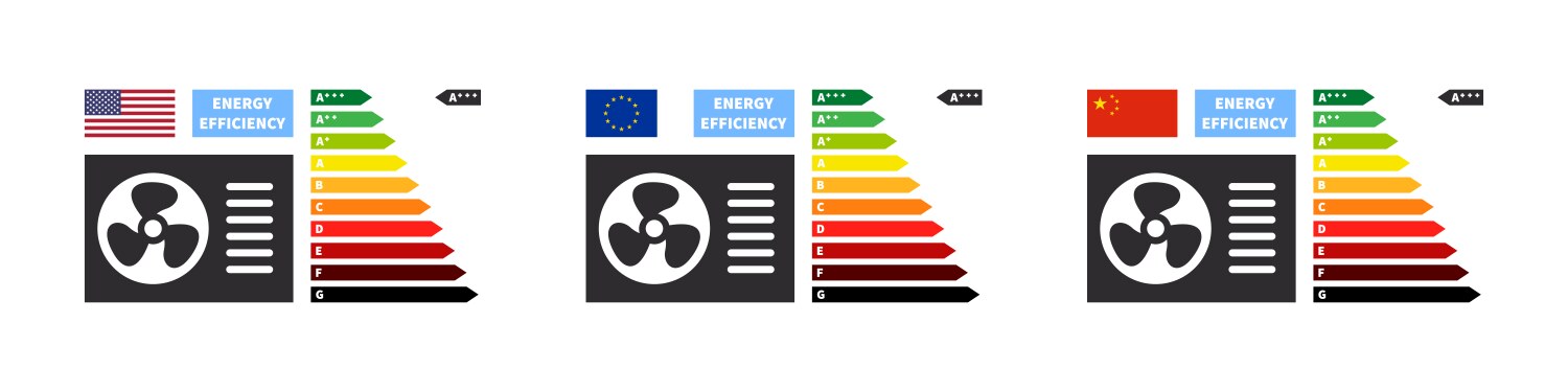 Saudi arabia energy efficiency badges Royalty Free Vector