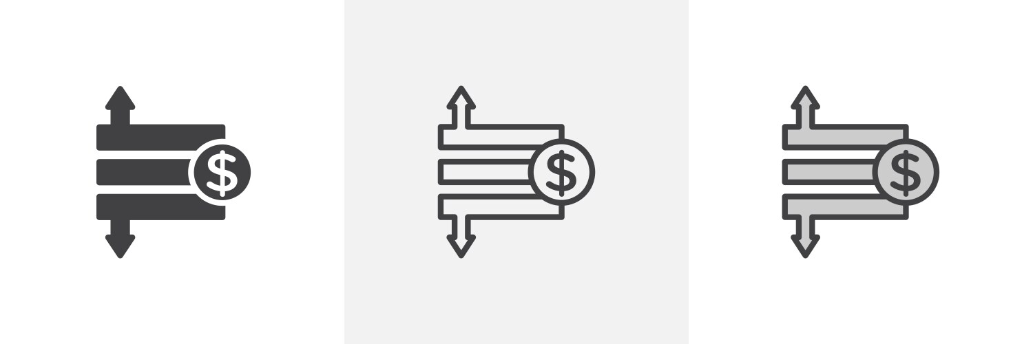 Operating profit loss icon set on white background