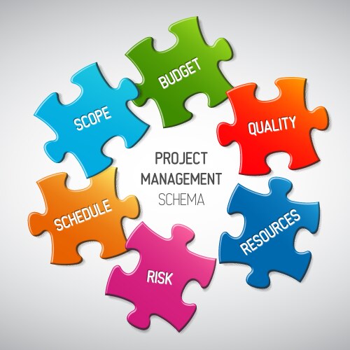 Project management mind map scheme diagram Vector Image