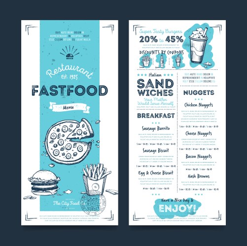 Restaurant set menu graphic design template Vector Image