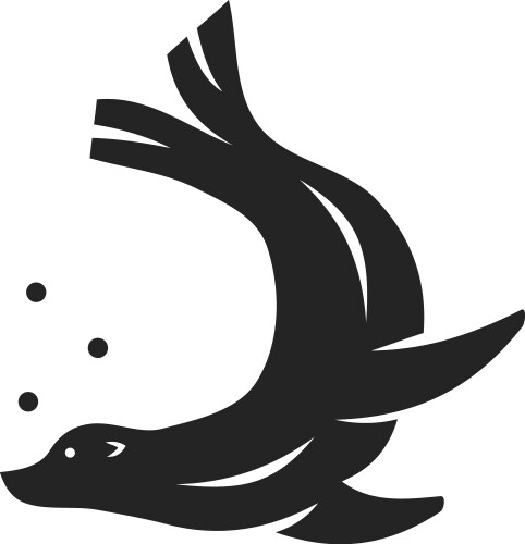 Seal animal logo template isolated brand identity Vector Image