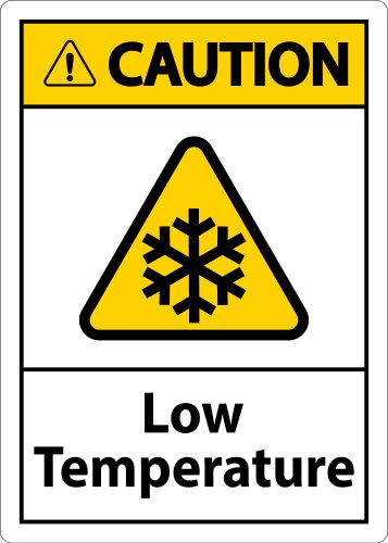Warning low temperature symbol and text safety Vector Image