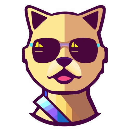 Fox flat cartoon style logo Royalty Free Vector Image