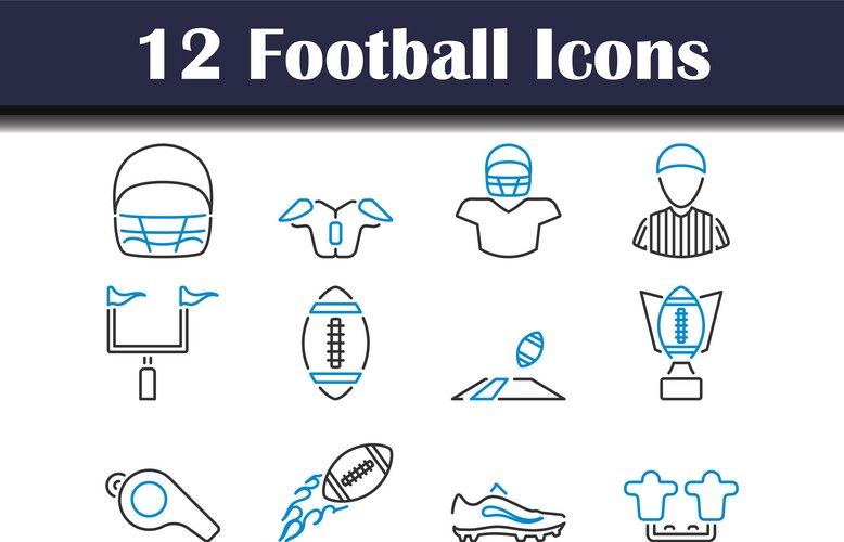 Football icon set Royalty Free Vector Image - VectorStock