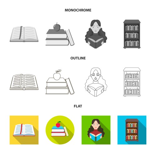 Library and textbook logo Royalty Free Vector Image