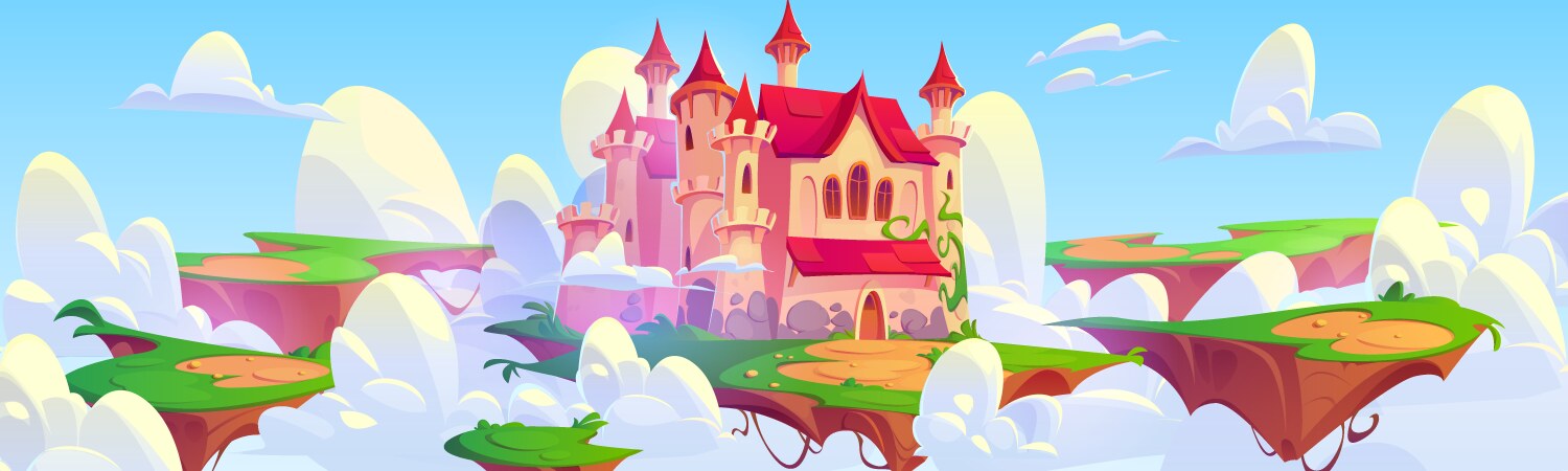 Magic princess medieval castle background Vector Image