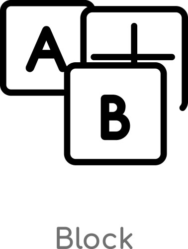 Outline cube icon isolated black simple line Vector Image