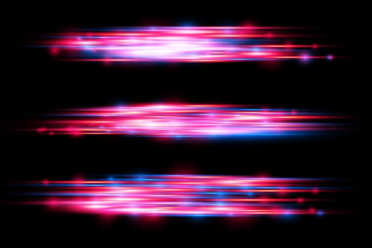 Red blue motion police line horizontal light rays Vector Image