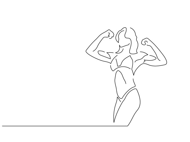 Bodybuilding isolated line drawing Royalty Free Vector Image