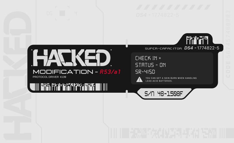 Cyberpunk decals set of stickers Royalty Free Vector Image