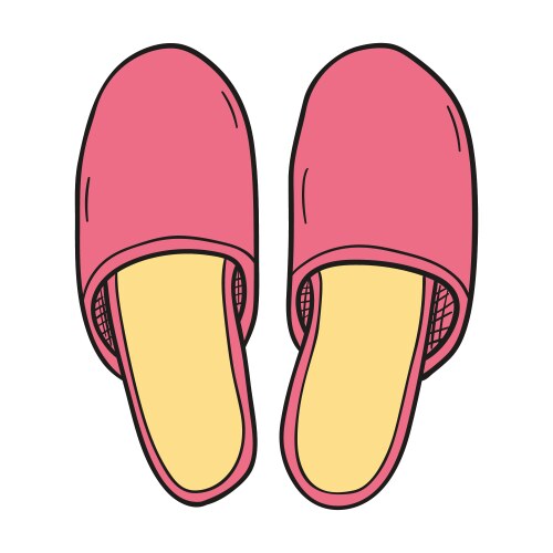 Cartoon pink beach slippers Royalty Free Vector Image