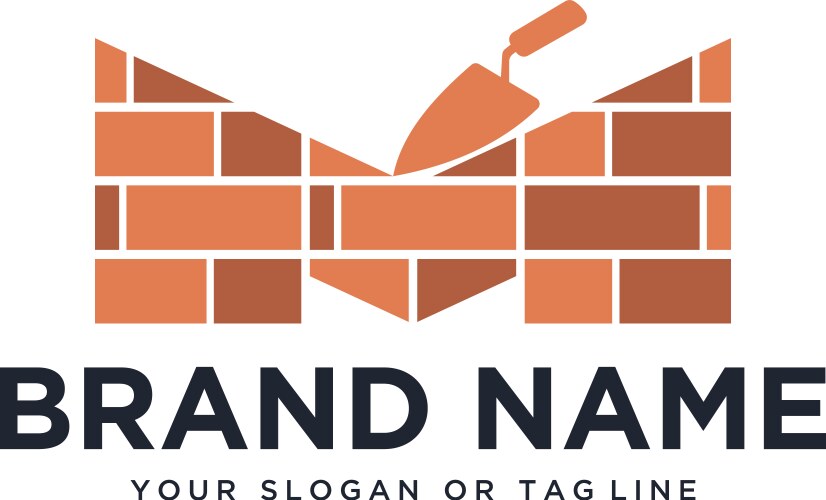 Brick book logo design image Royalty Free Vector Image