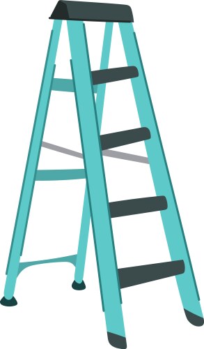 Foot step ladder safety cartoon Royalty Free Vector Image
