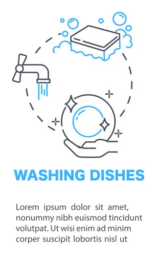 Girl washing dishes Royalty Free Vector Image - VectorStock