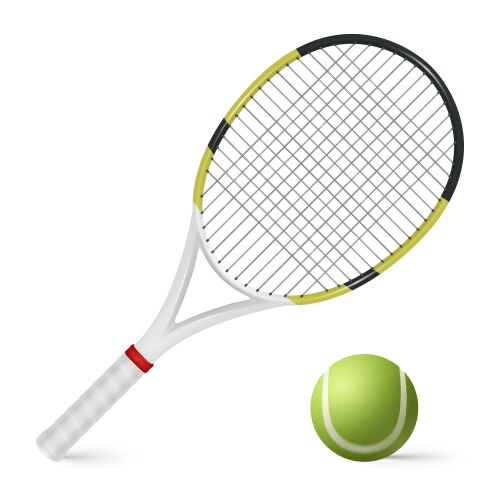 Object tennis racket and ball Royalty Free Vector Image