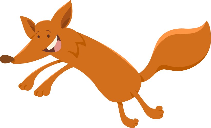 Cute smiling red fox cartoon Royalty Free Vector Image