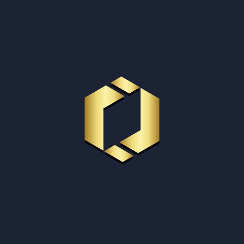 Rs - gold logotype elegant template for company Vector Image