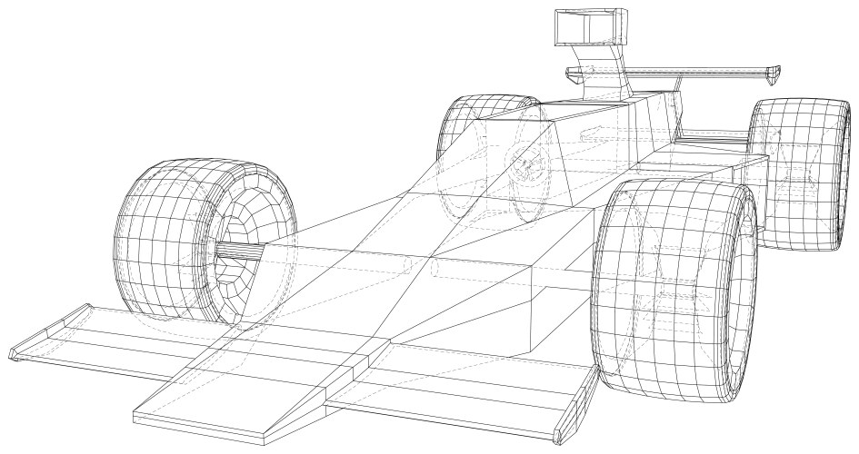 Wire-frame model a multi-storey building Vector Image