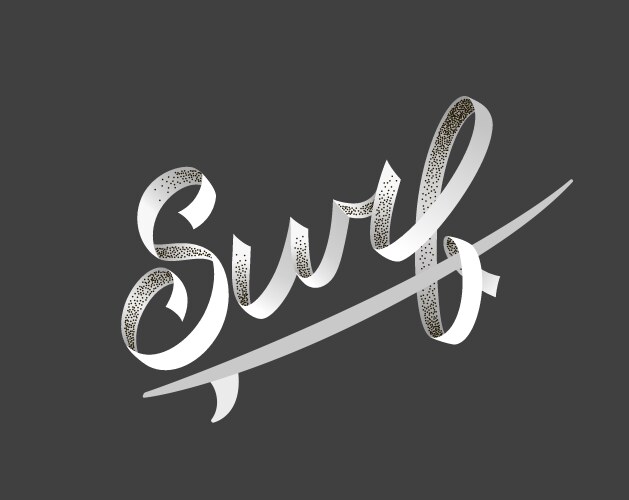 Surf board shop vintage summer typography poster Vector Image