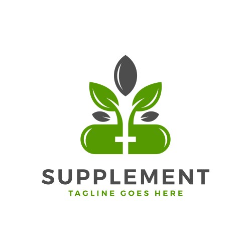 Herbal medicine or supplement logo Royalty Free Vector Image