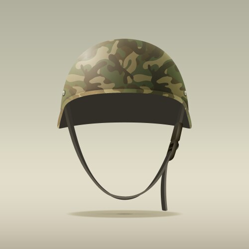Army helmet front view Royalty Free Vector Image
