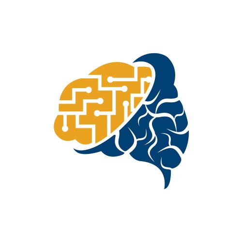 Brain connection logo design digital Royalty Free Vector