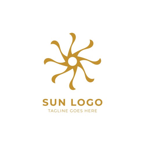 Luxury sun logo design Royalty Free Vector Image