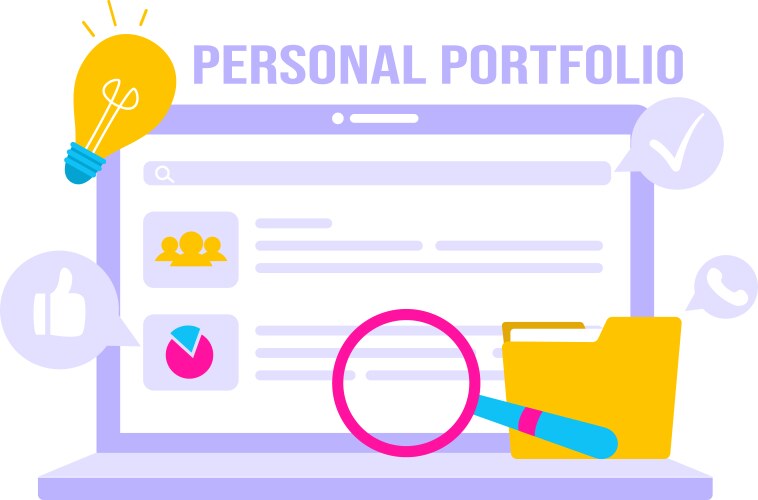 Personal portfolio with profile data resume Vector Image