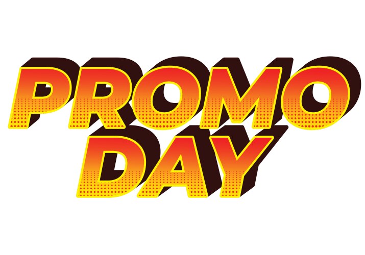 Promo day text effect in 3d style with good colors