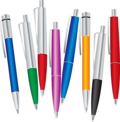 Business pen icon set Royalty Free Vector Image