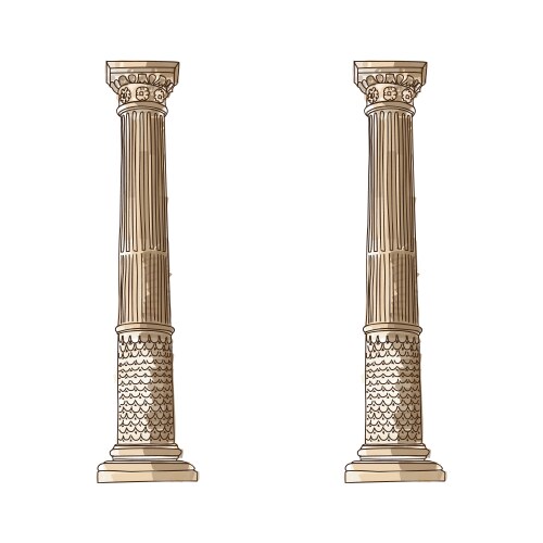 Stylized greek doodle pillar column doric ionic Vector Image Stylized greek doodle pillar column doric ionic Vector Image