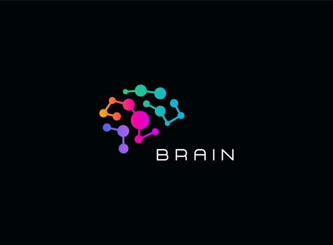 Brain logo abstract minimalist colorful Royalty Free Vector