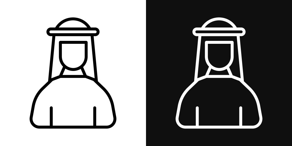 Arabic man icon set kuwait muslim sheikh Vector Image