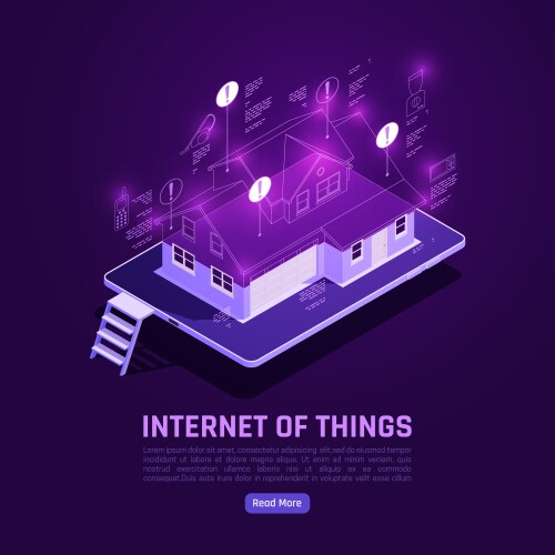 Wireless communication isometric poster Royalty Free Vector