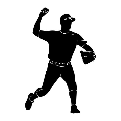 Baseball Pitcher Throwing Ball – Royalty-Free Vector | VectorStock