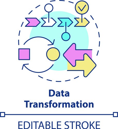 Data transformation blue gradient concept icon Vector Image
