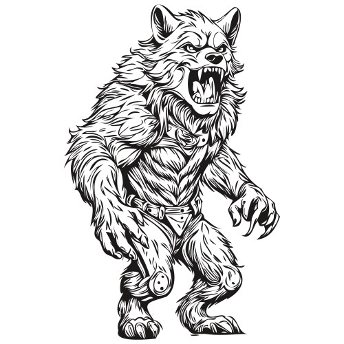 Werewolf on white Royalty Free Vector Image - VectorStock