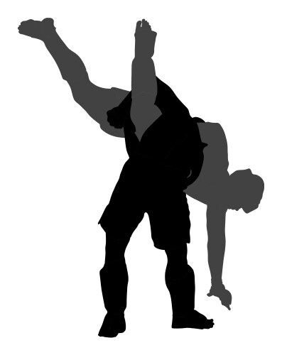 Mma fighters silhouette isolated Royalty Free Vector Image