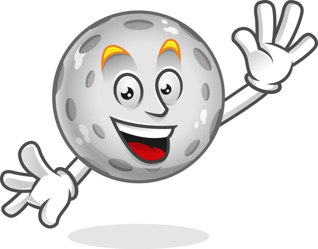 Happy funky moon mascot character Royalty Free Vector Image