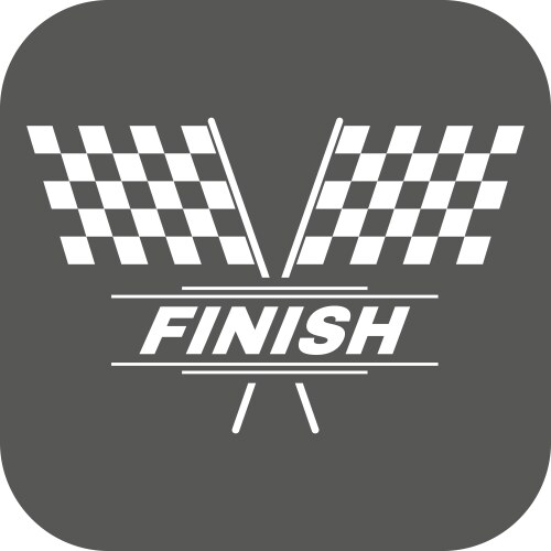 Checkered flag icon finish symbol flat Royalty Free Vector