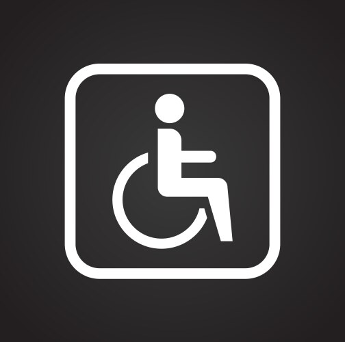Restroom disabled icon on black background Vector Image
