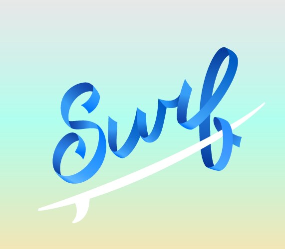 Surfing logo surf calligraphy typography element Vector Image