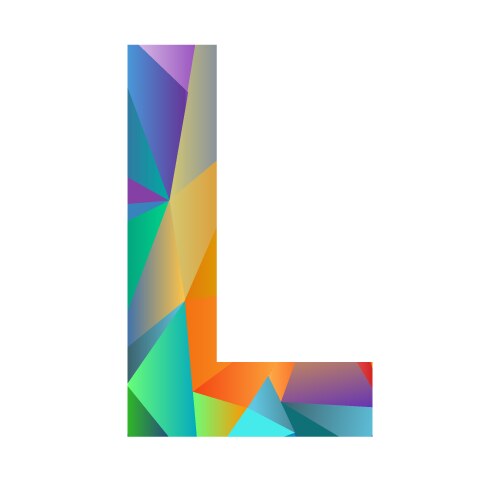 Alphabet letter l vintage colorful conce Vector Image
