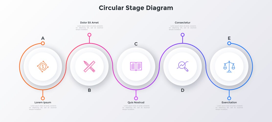 Five section infographic diagram Royalty Free Vector Image